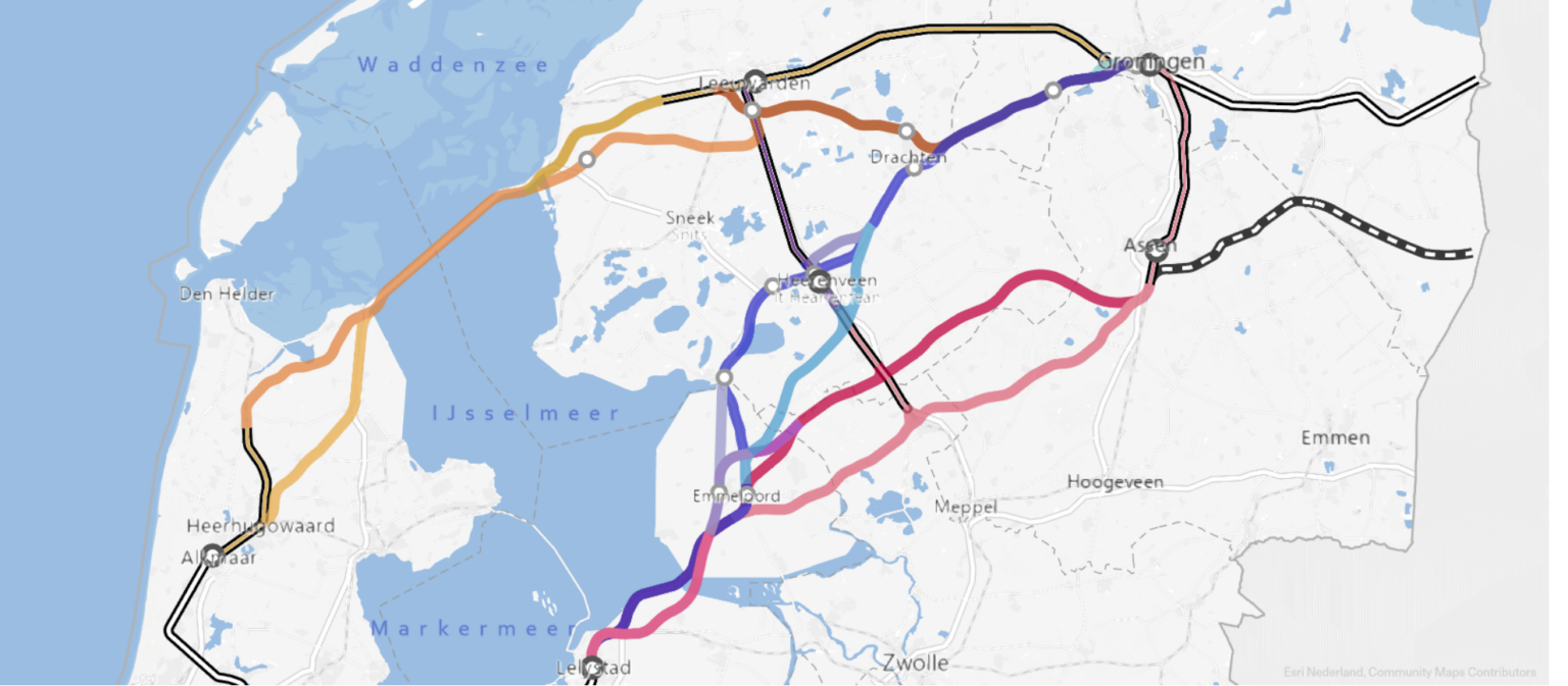 Bekijk de Lelylijn-routes op de kaart :Lelylijn